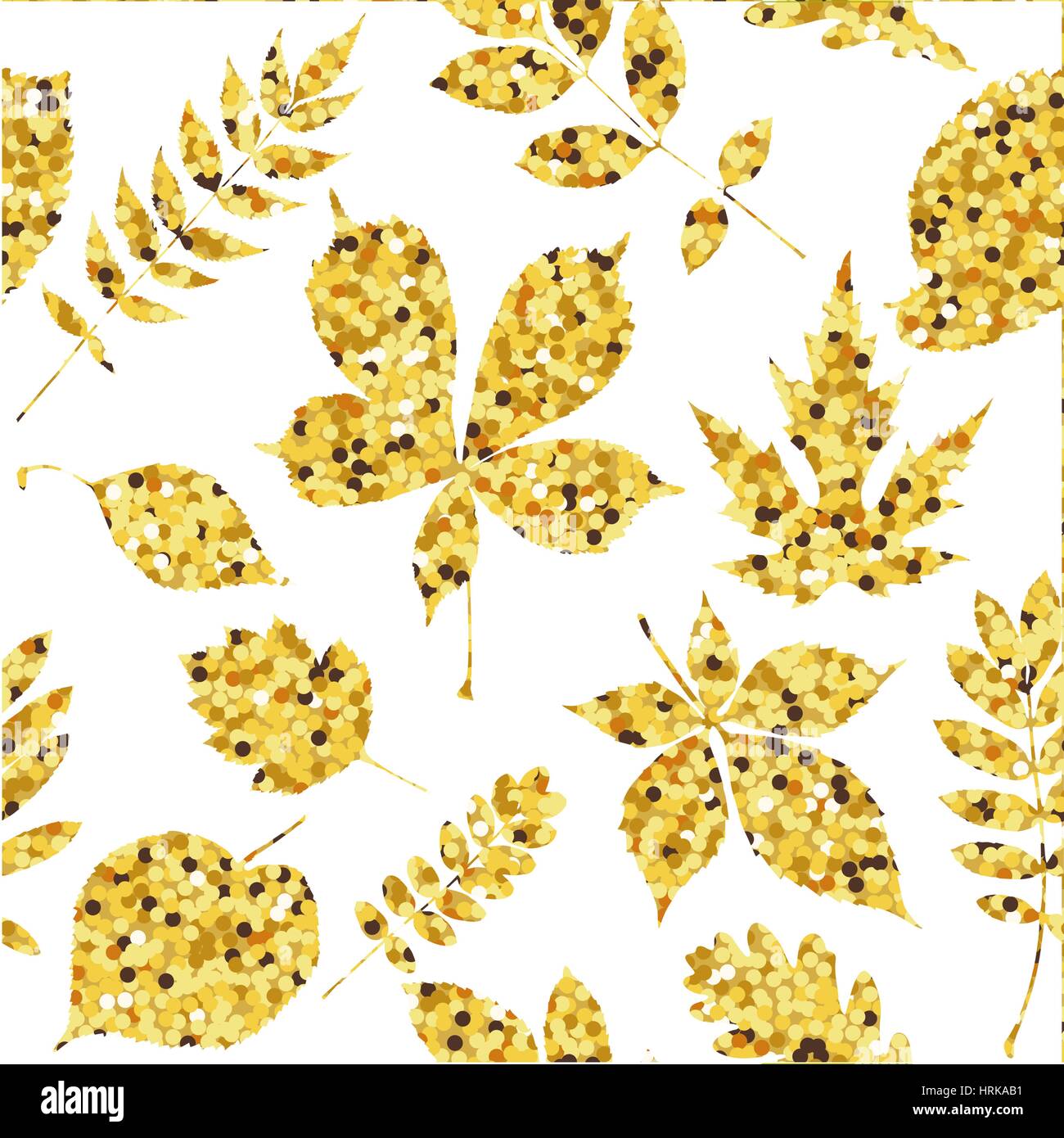 Autumn fall. Seamless pattern with golden leaves. Vector illustration ...