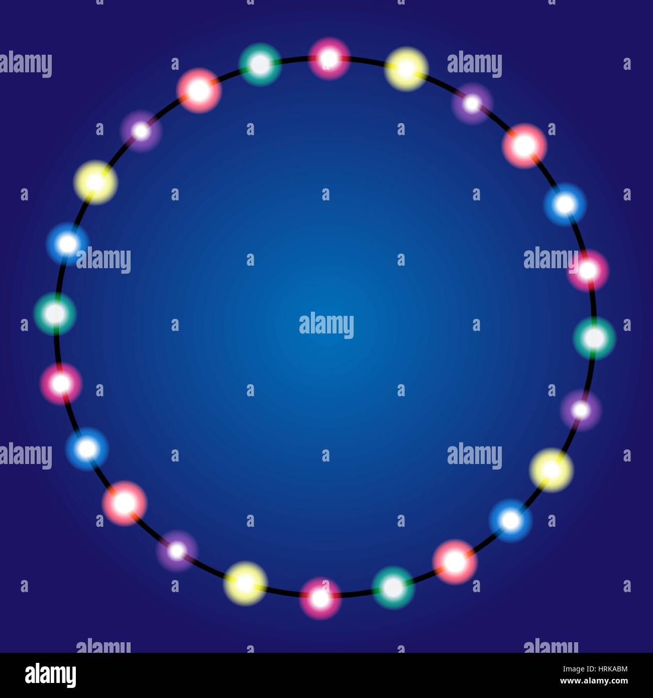 Christmas lights border. Holiday greeting card design. Garland Stock ...