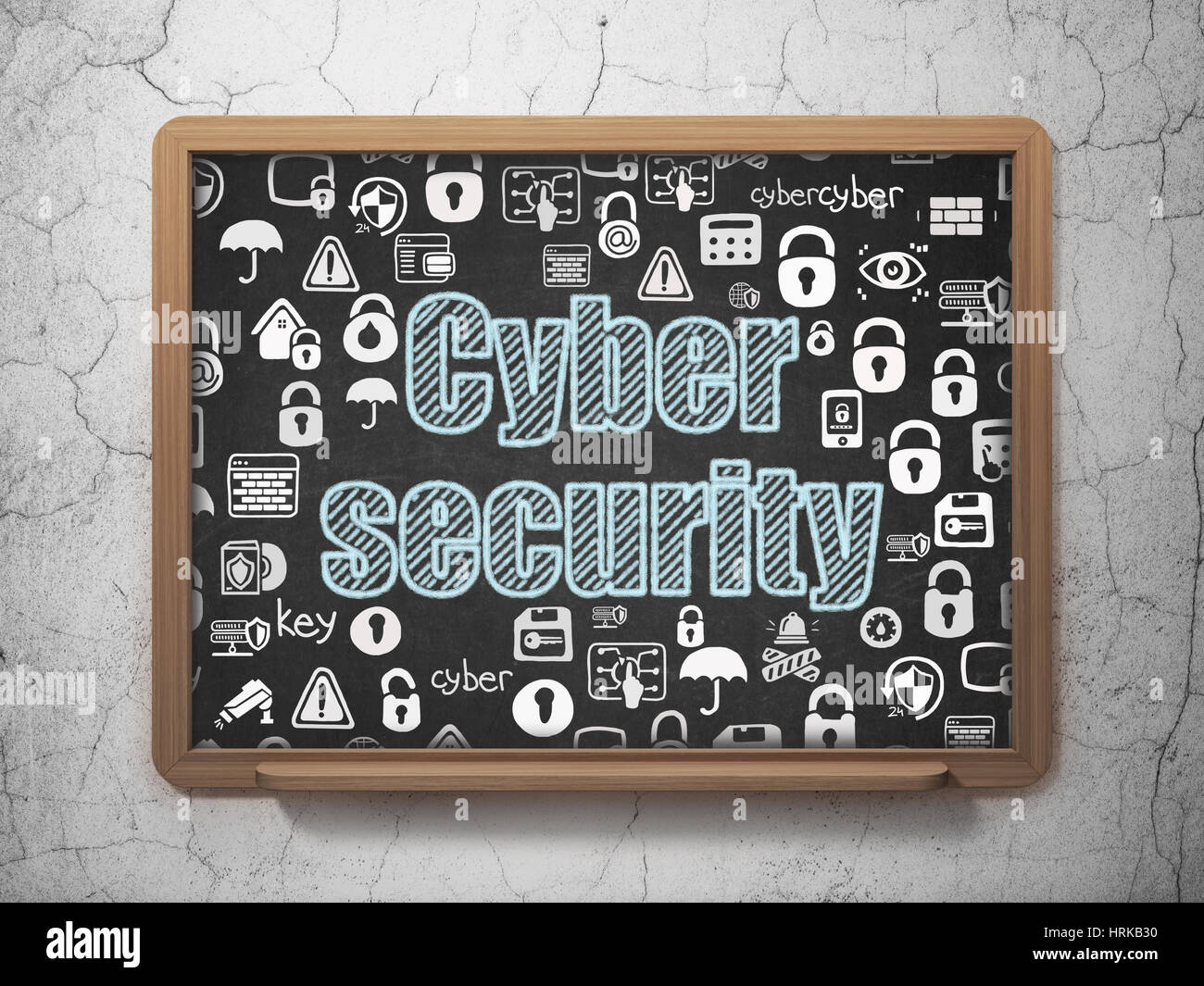 Protection concept: Cyber Security on School board background Stock ...