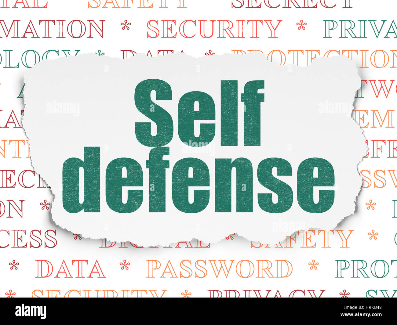 Safety concept: Self Defense on Torn Paper background Stock Photo - Alamy