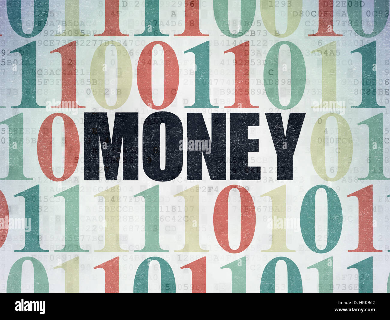 Finance concept: Money on Digital Data Paper background Stock Photo - Alamy