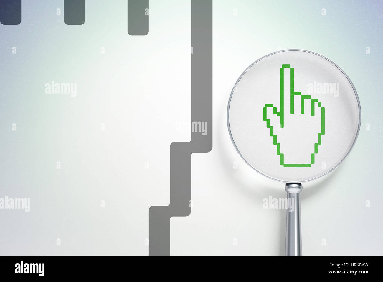 Web design concept: Mouse Cursor with optical glass on digital background Stock Photo - Alamy