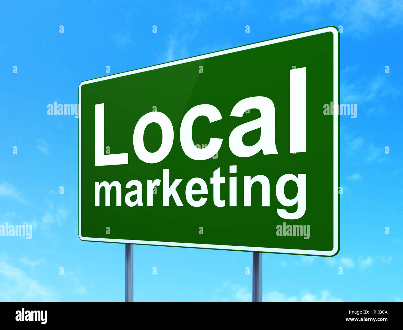 Advertising concept: Local Marketing on road sign background Stock ...