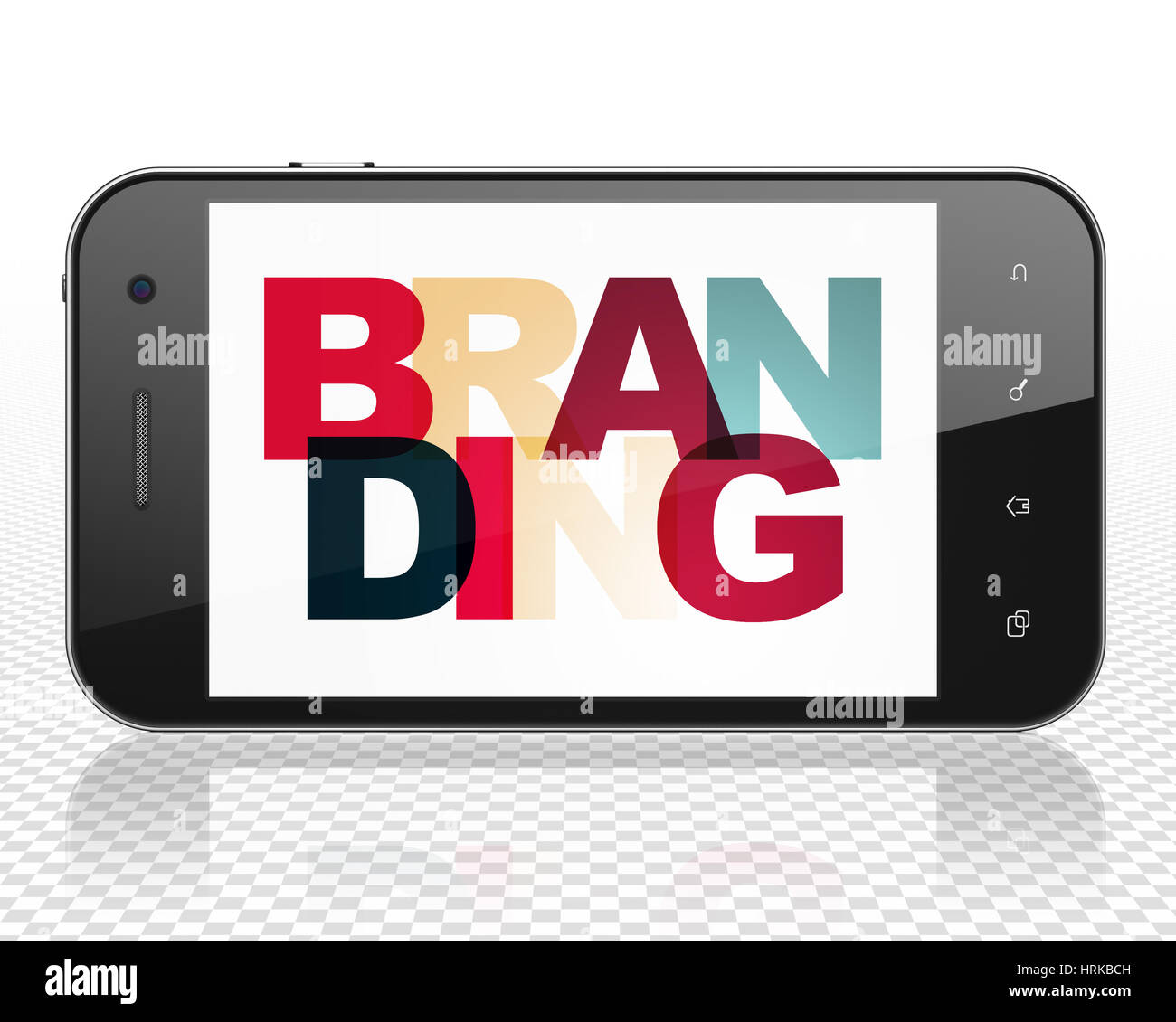 Marketing concept: Smartphone with Branding on display Stock Photo - Alamy