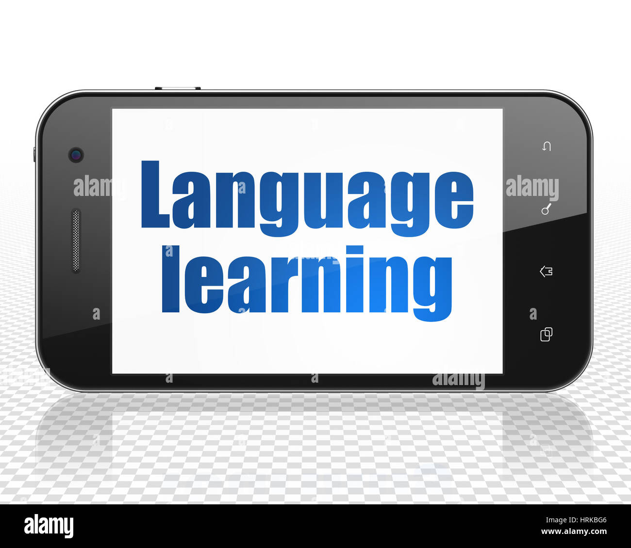 Studying concept: Smartphone with Language Learning on display Stock ...