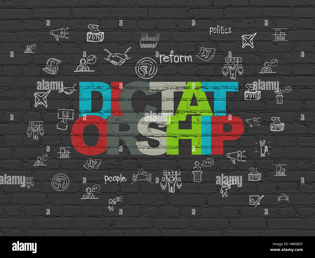 Politics concept: Dictatorship on wall background Stock Photo - Alamy