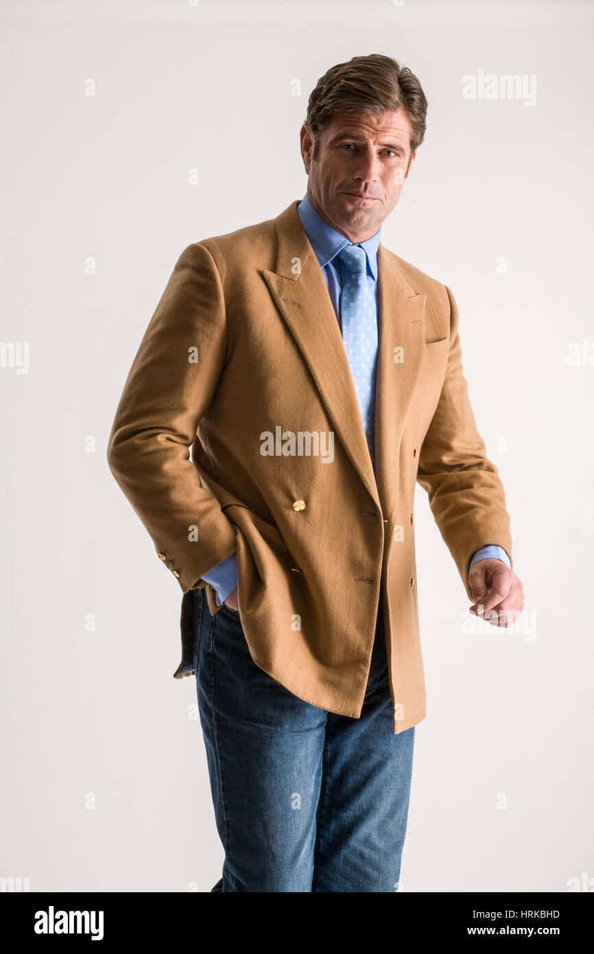 Caucasian mature handsome male in a studio Stock Photo - Alamy