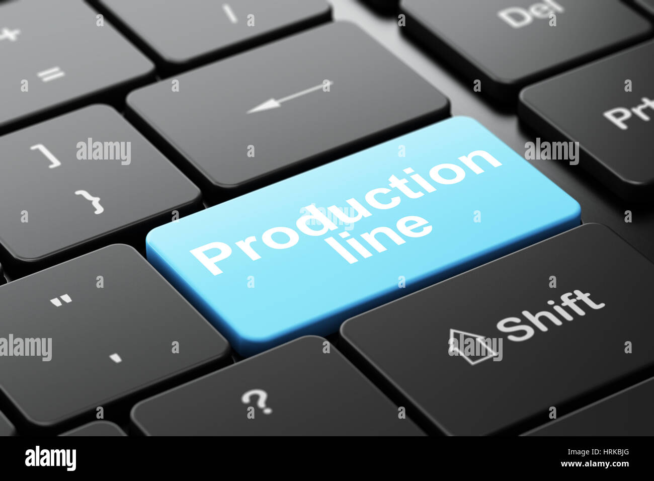 Industry concept: Production Line on computer keyboard background Stock ...