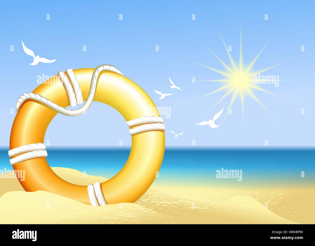 Summer background with safety wheel Stock Vector Image & Art - Alamy