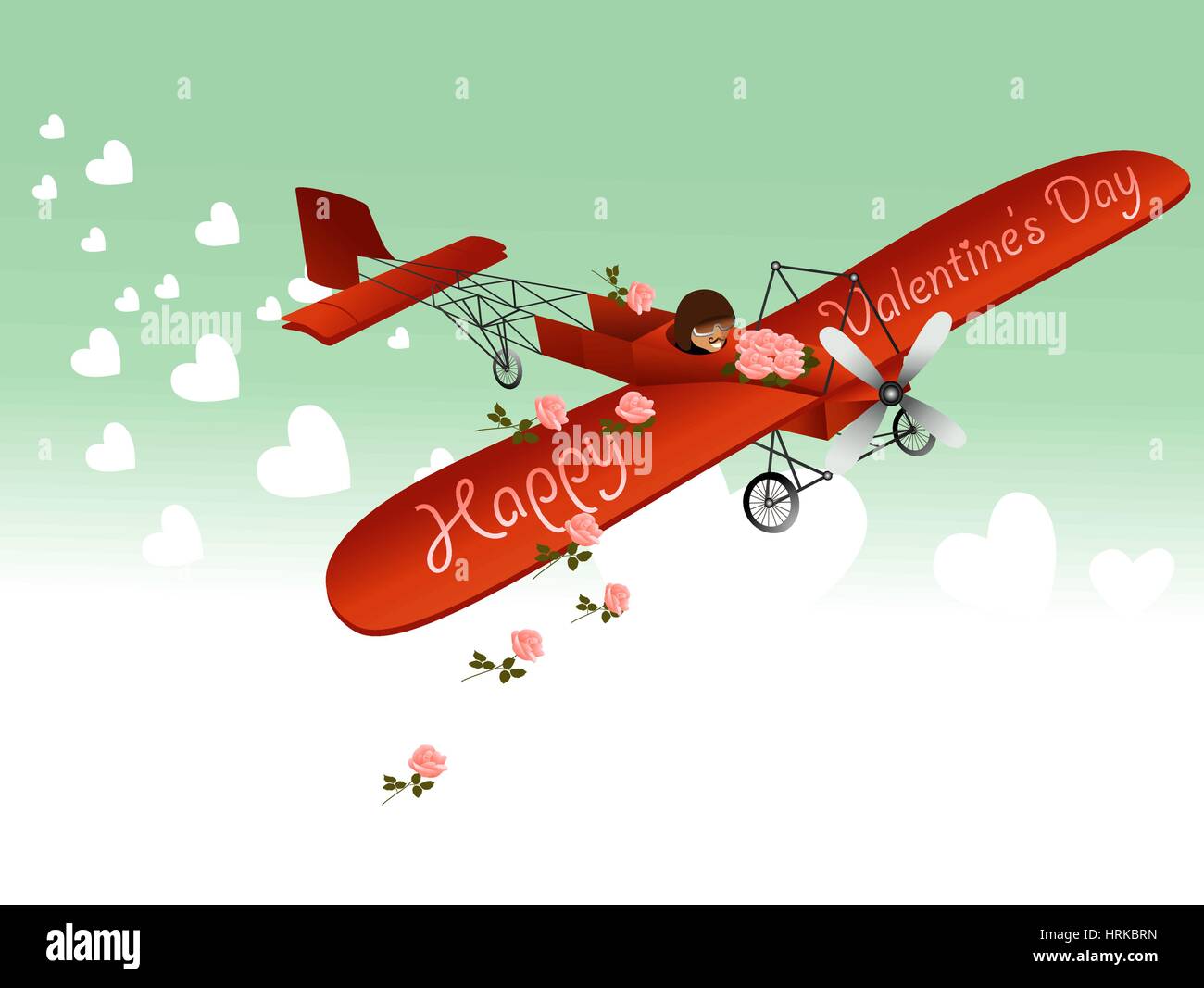 Valentine love plane Stock Vector Image & Art - Alamy