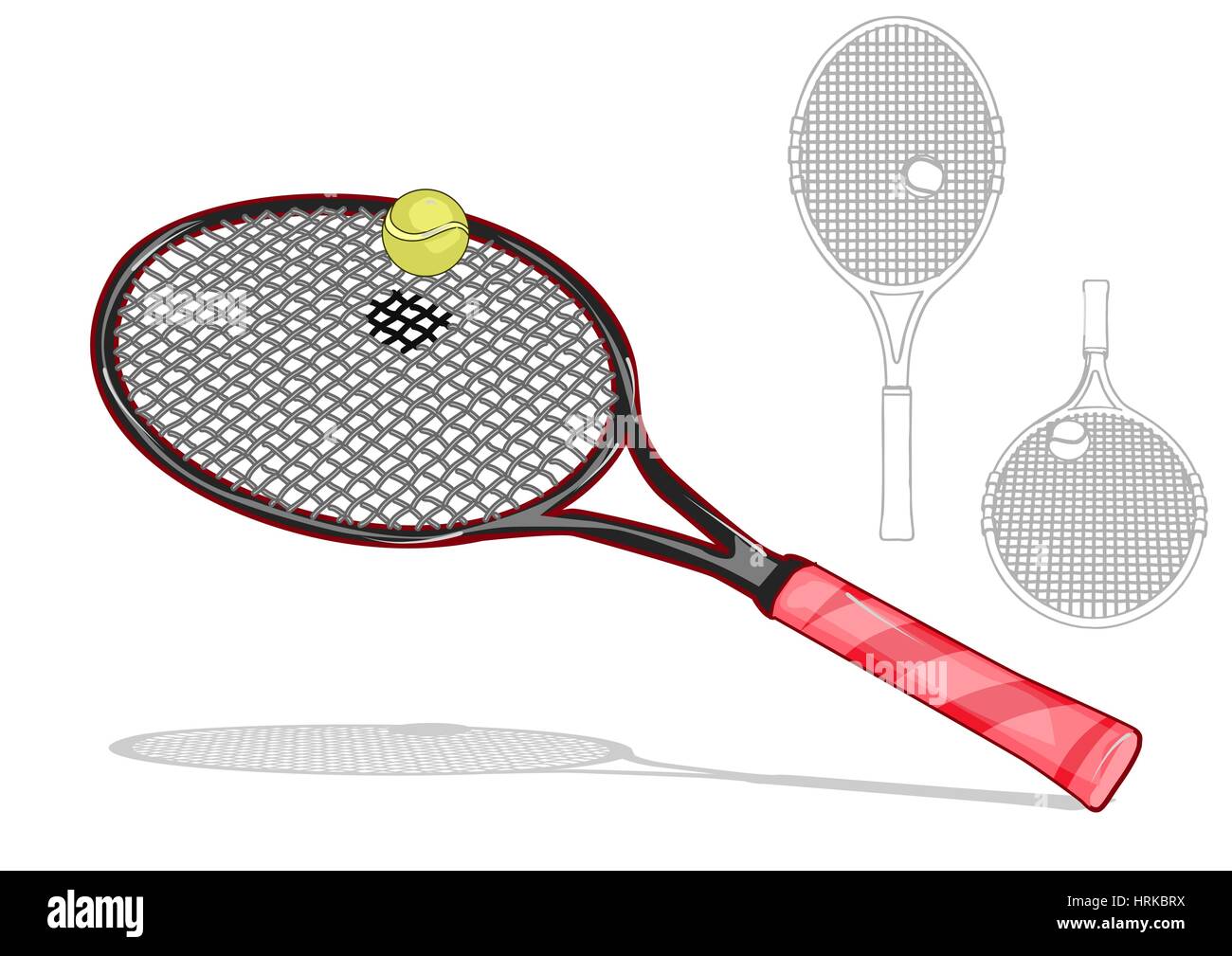 tennis racket set isolated on white background Stock Vector Image & Art ...