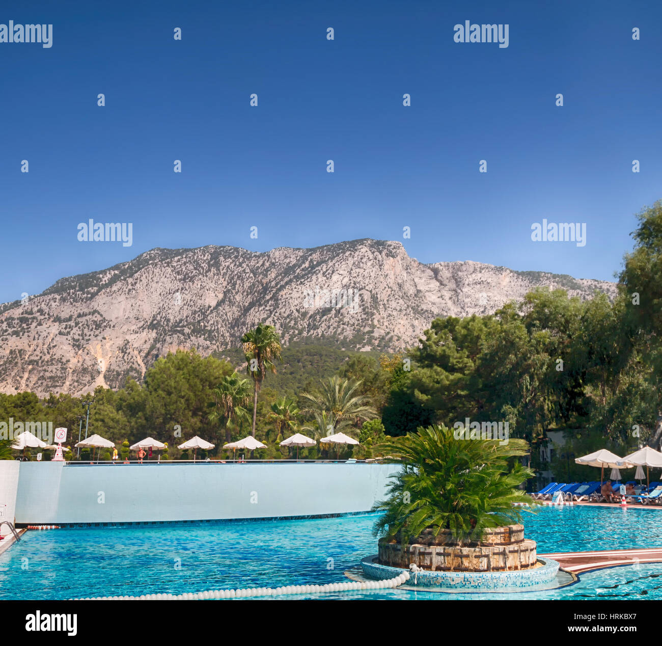 blur in turkey resort pool luxury vacation and background mountain ...