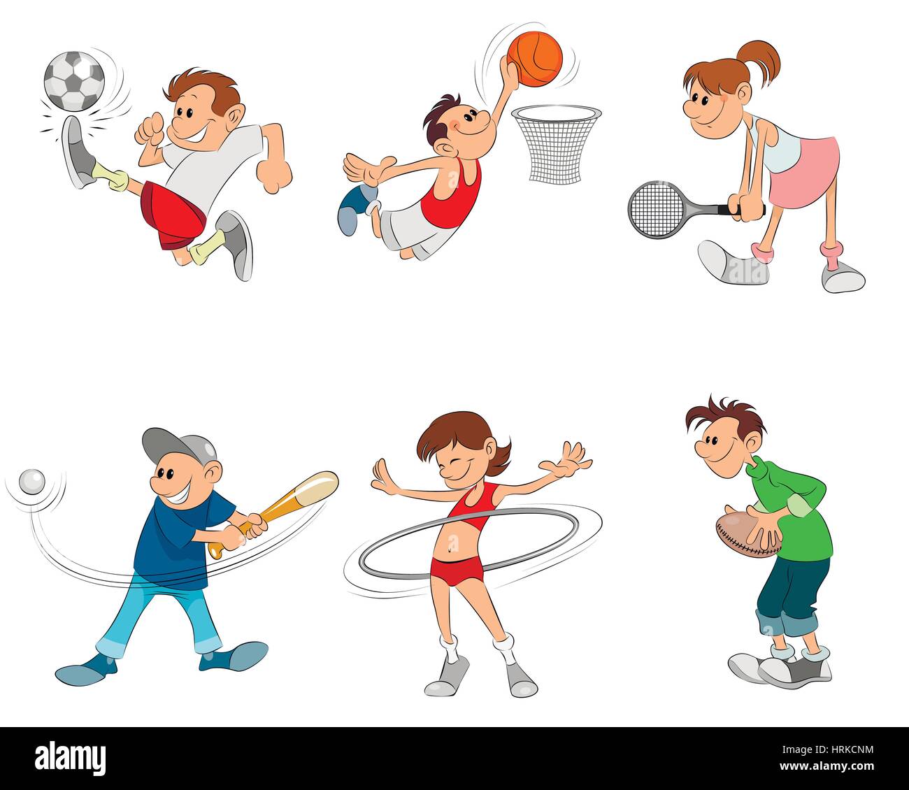 Vector illustration of a six children playing Stock Vector Image & Art ...