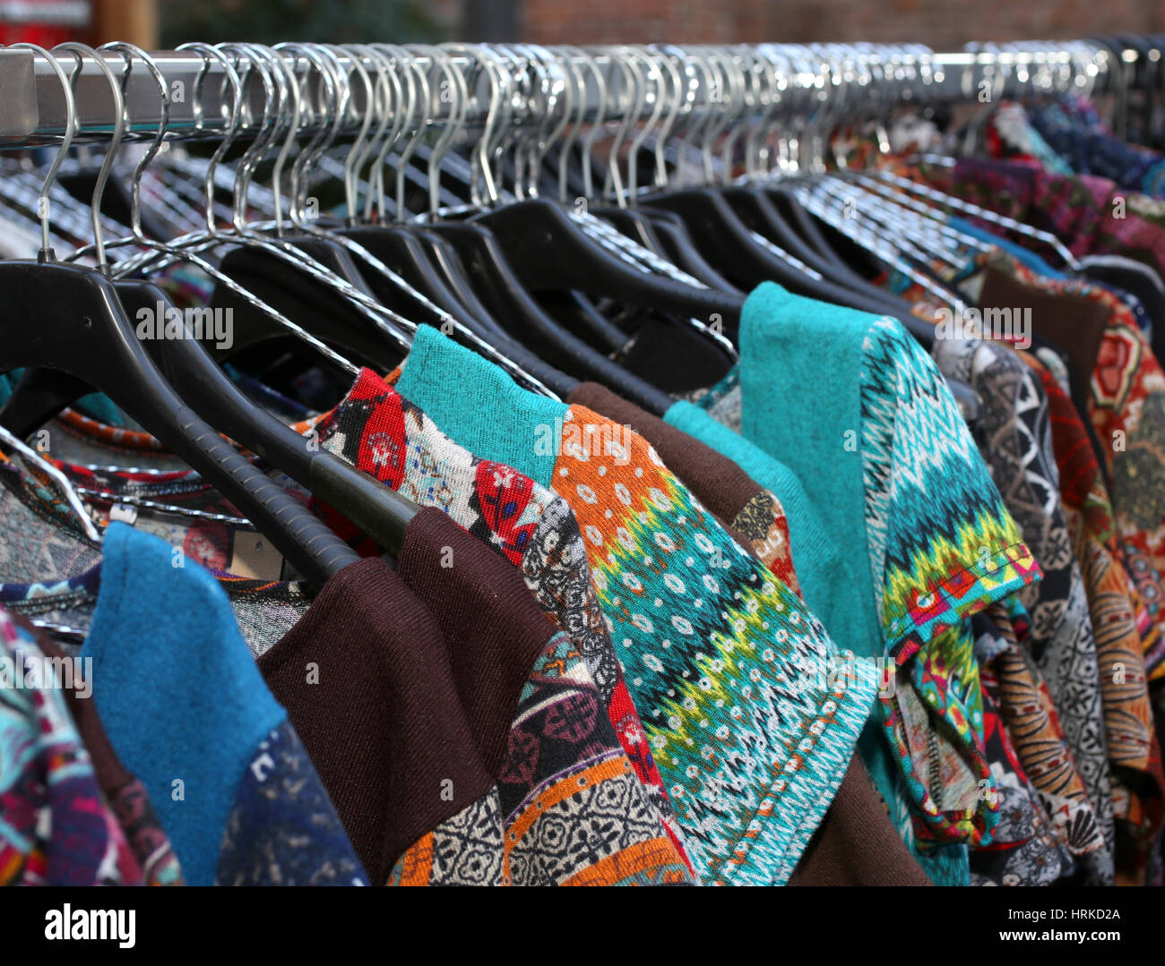 Old clothes flea market hanging hi-res stock photography and images - Alamy