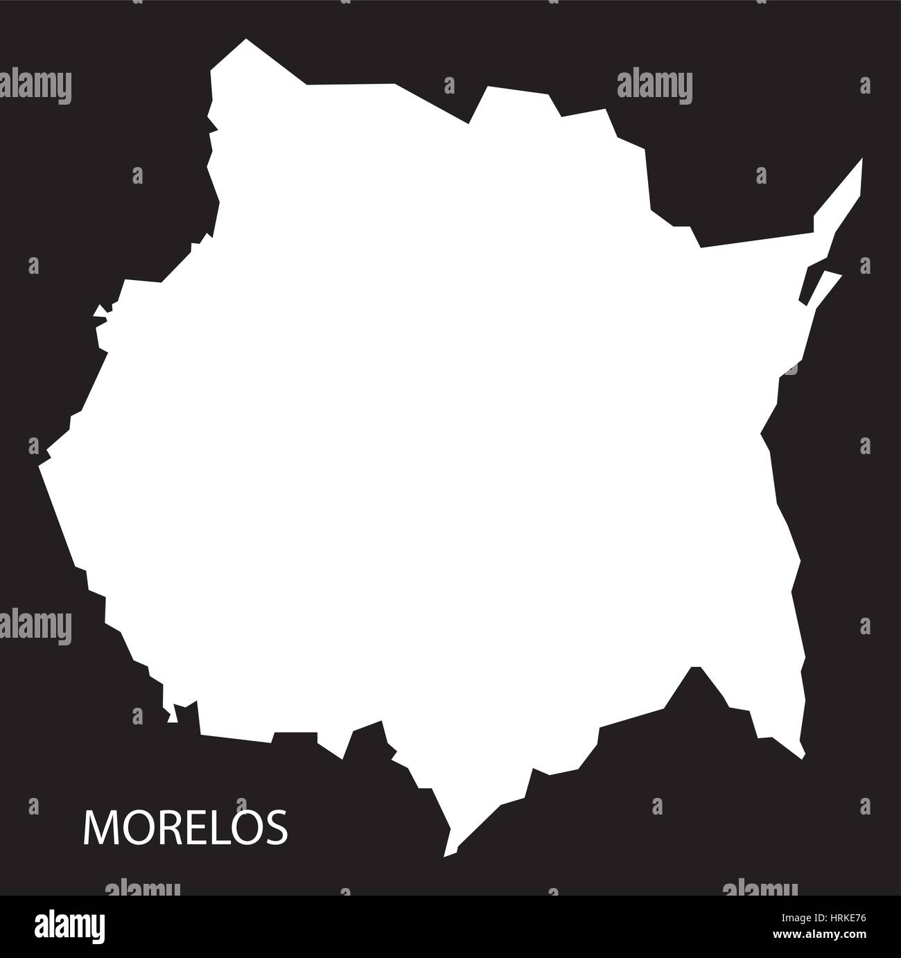 Morelos Mexico Map black inverted silhouette Stock Vector Image & Art ...