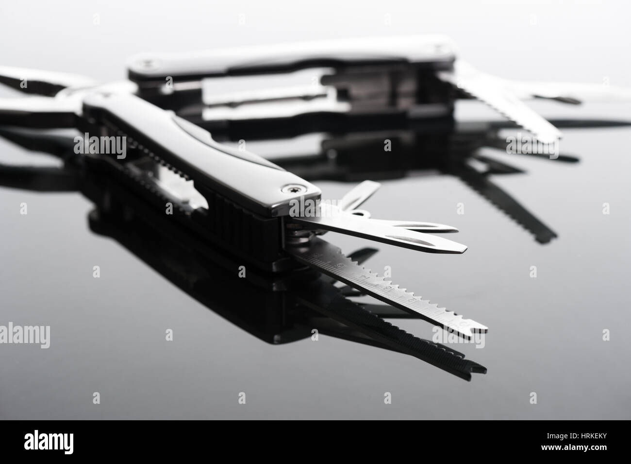 closeup stainless steel multifunction knife, multifunction tool Stock ...