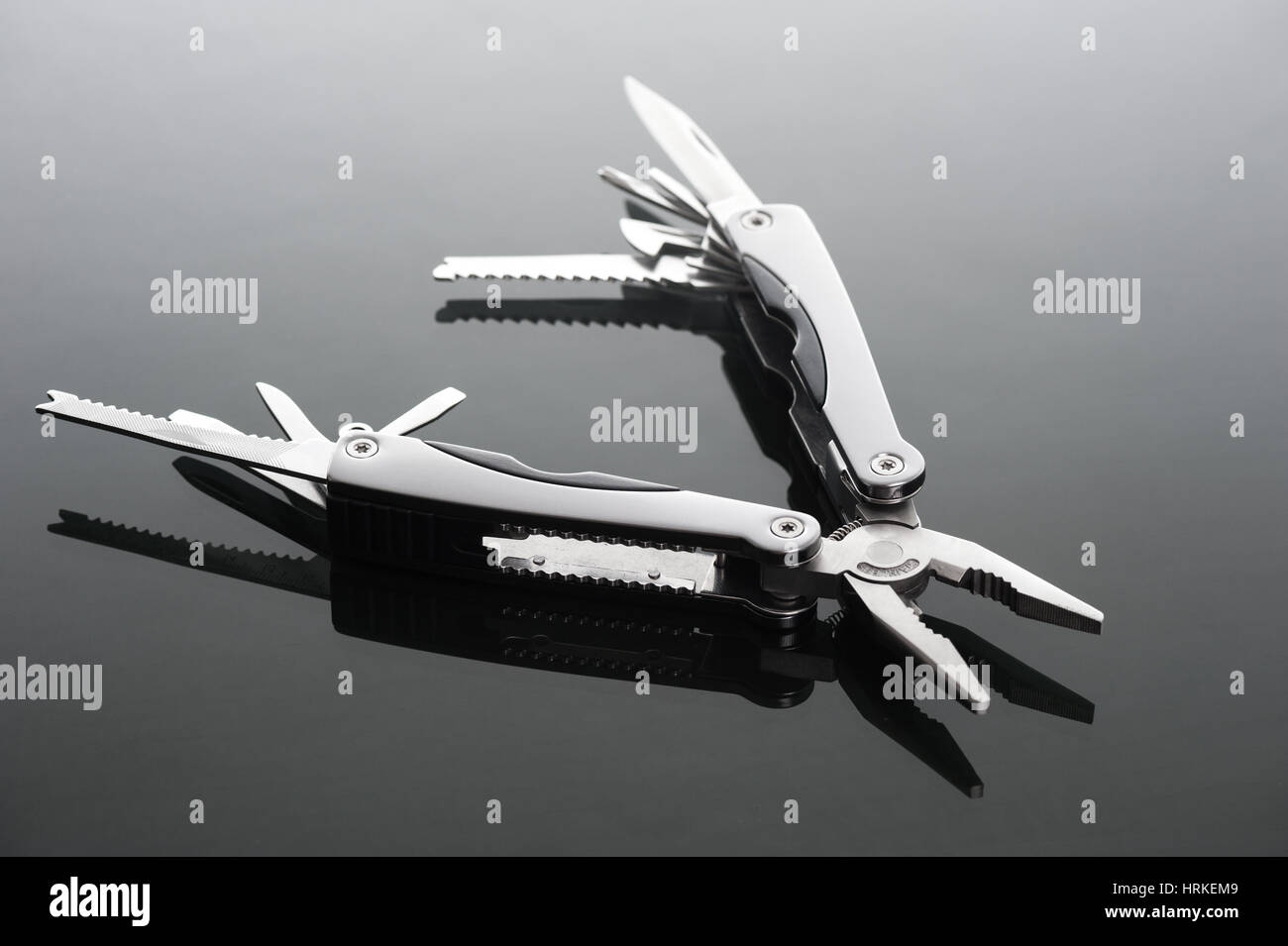 closeup stainless steel multifunction knife, multifunction tool Stock ...