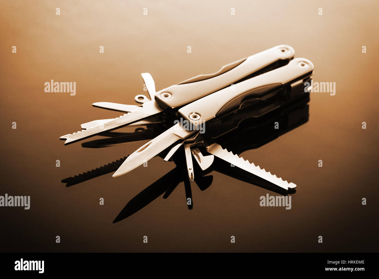 closeup stainless steel multifunction knife, multifunction tool Stock ...