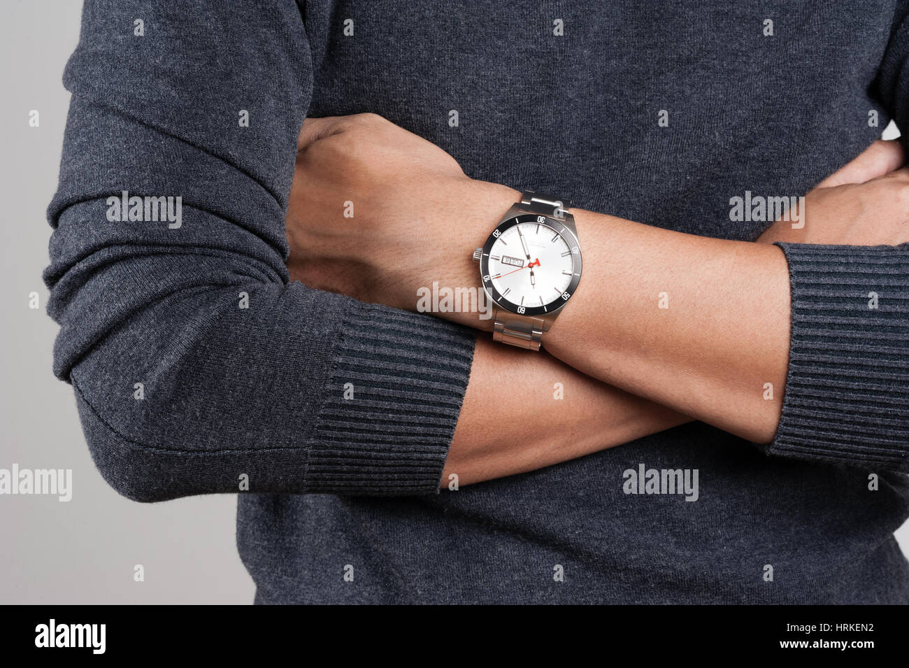 closeup luxury watch on wrist of man, luxury men watch Stock Photo - Alamy