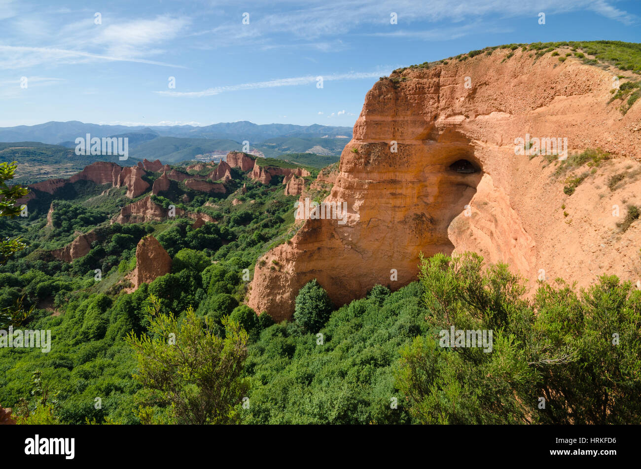 Las Medulas landscape. Ancient roman gold mines in Leon, Spain Stock ...