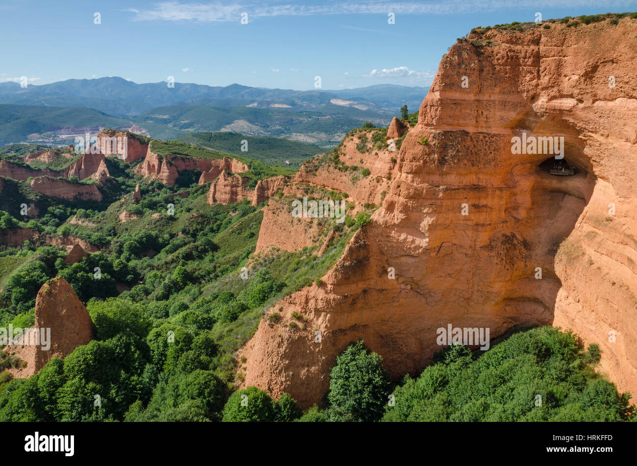 Las Medulas landscape. Ancient roman gold mines in Leon, Spain Stock ...