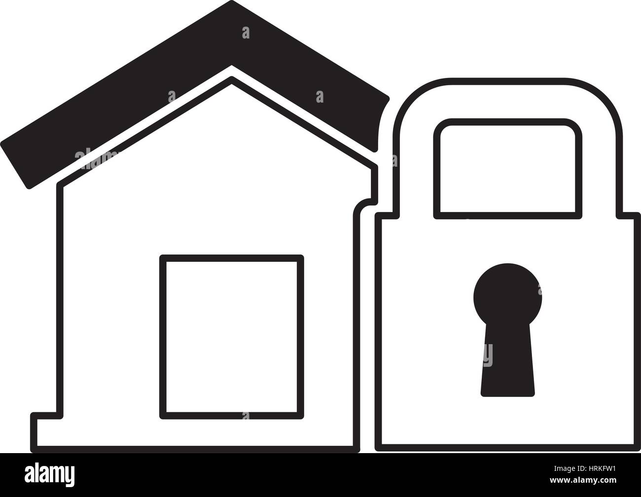 house insurance with padlock isolated icon Stock Vector Image & Art - Alamy