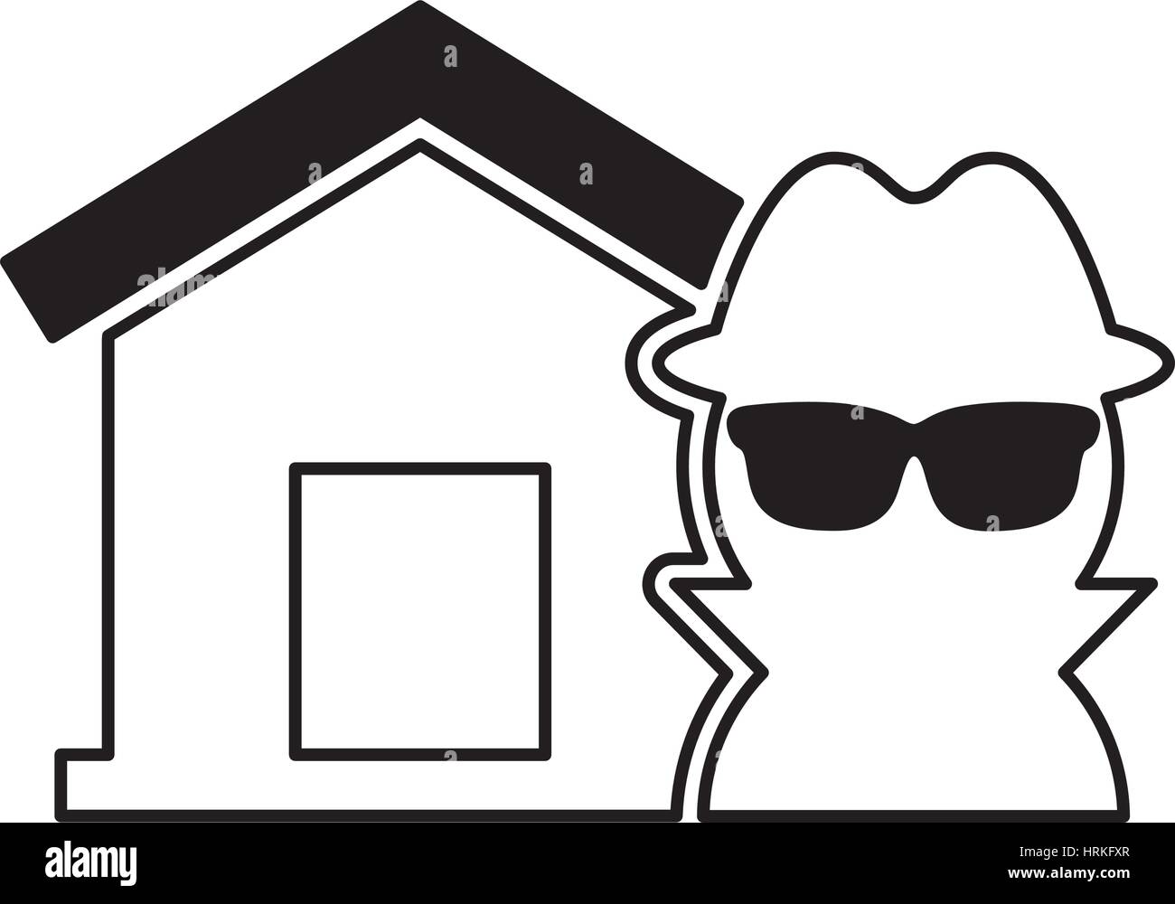 house insurance with thief isolated icon Stock Vector Image & Art - Alamy