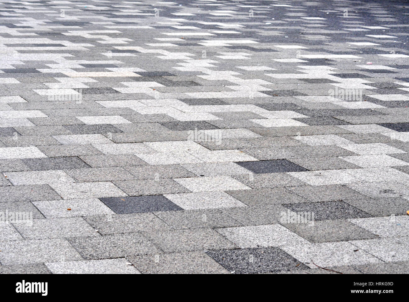 Tiled mosaic concrete pavement Stock Photo - Alamy