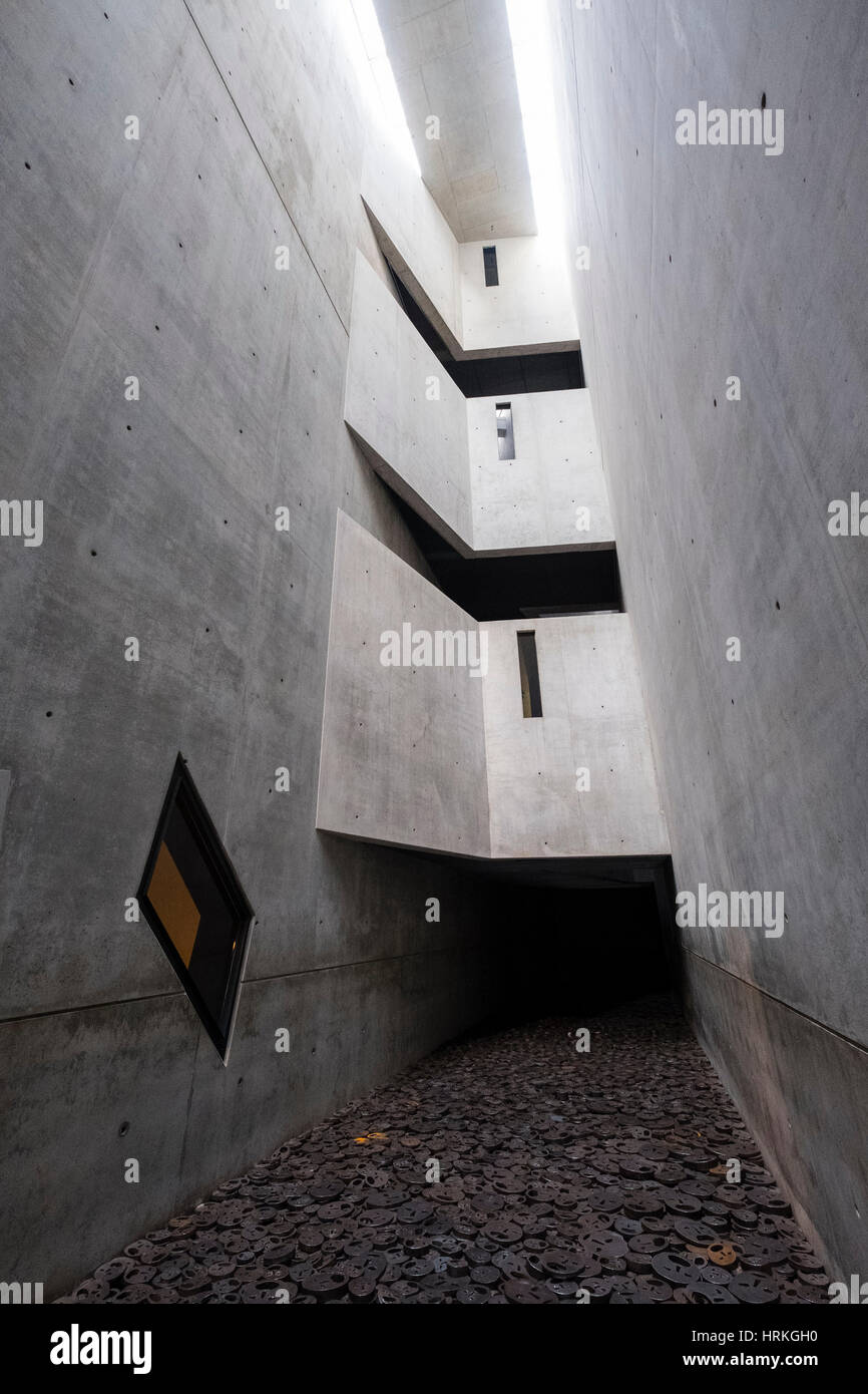 Memory Void containing work "Fallen Leaves" by artist Menashe Kaddishman at Jewish Museum , in ...