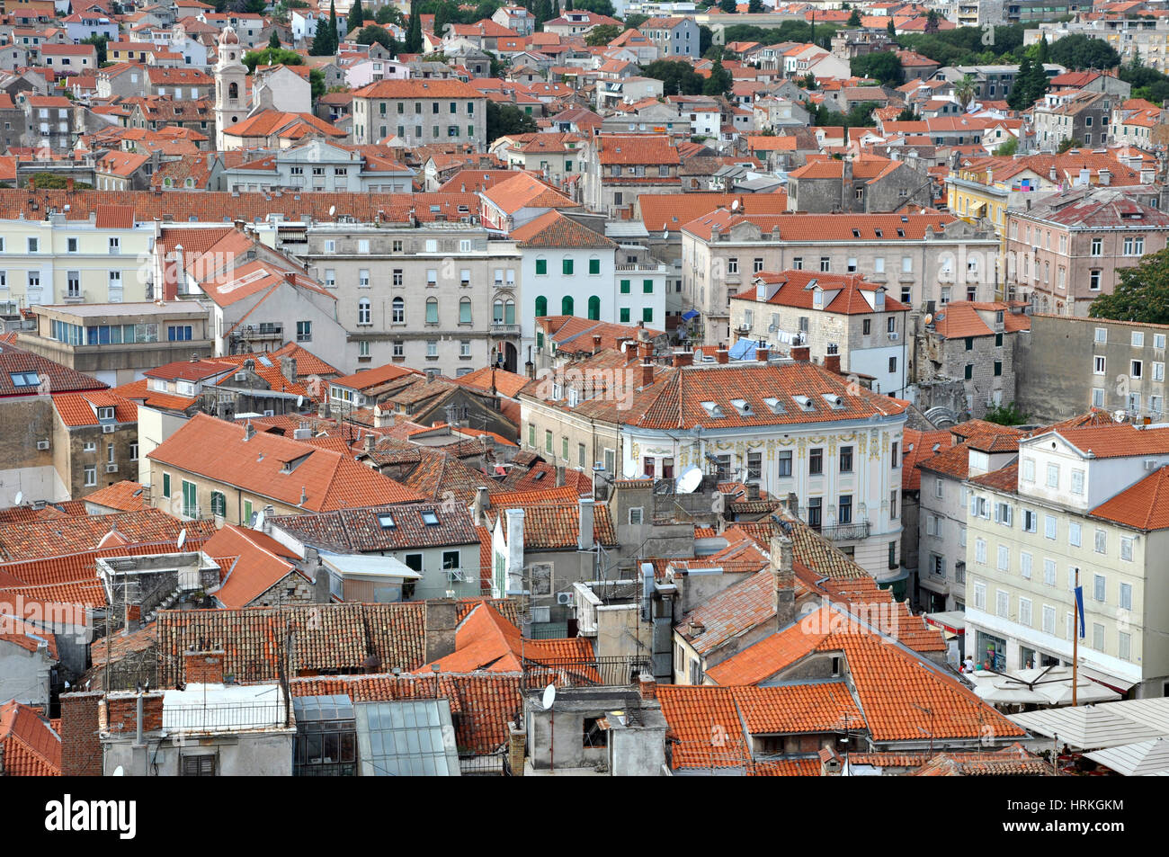SPLIT, CROATIA - AUGUST 26, 2014: The medieval city of Split is visited ...