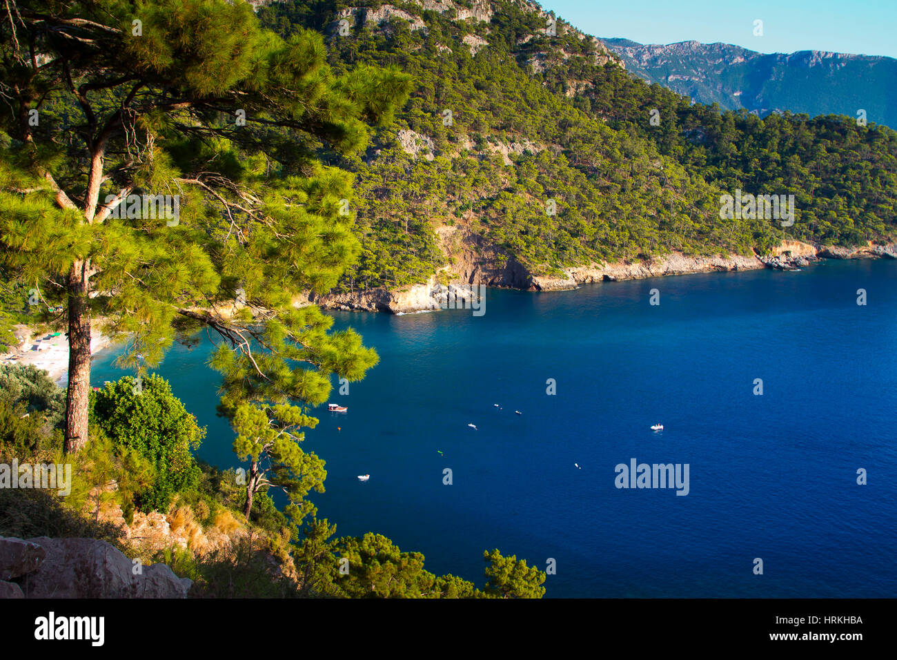 Forest and coastal landscape. Kabak Valley. Lycian Way. Mugla province ...