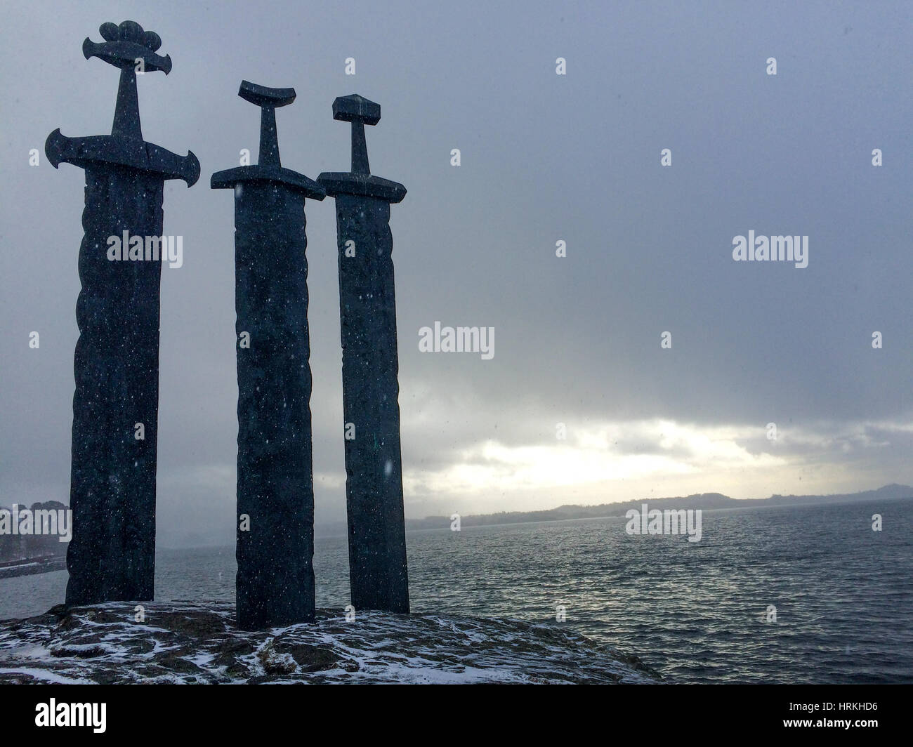 Swords in rock monument winter hi-res stock photography and images - Alamy