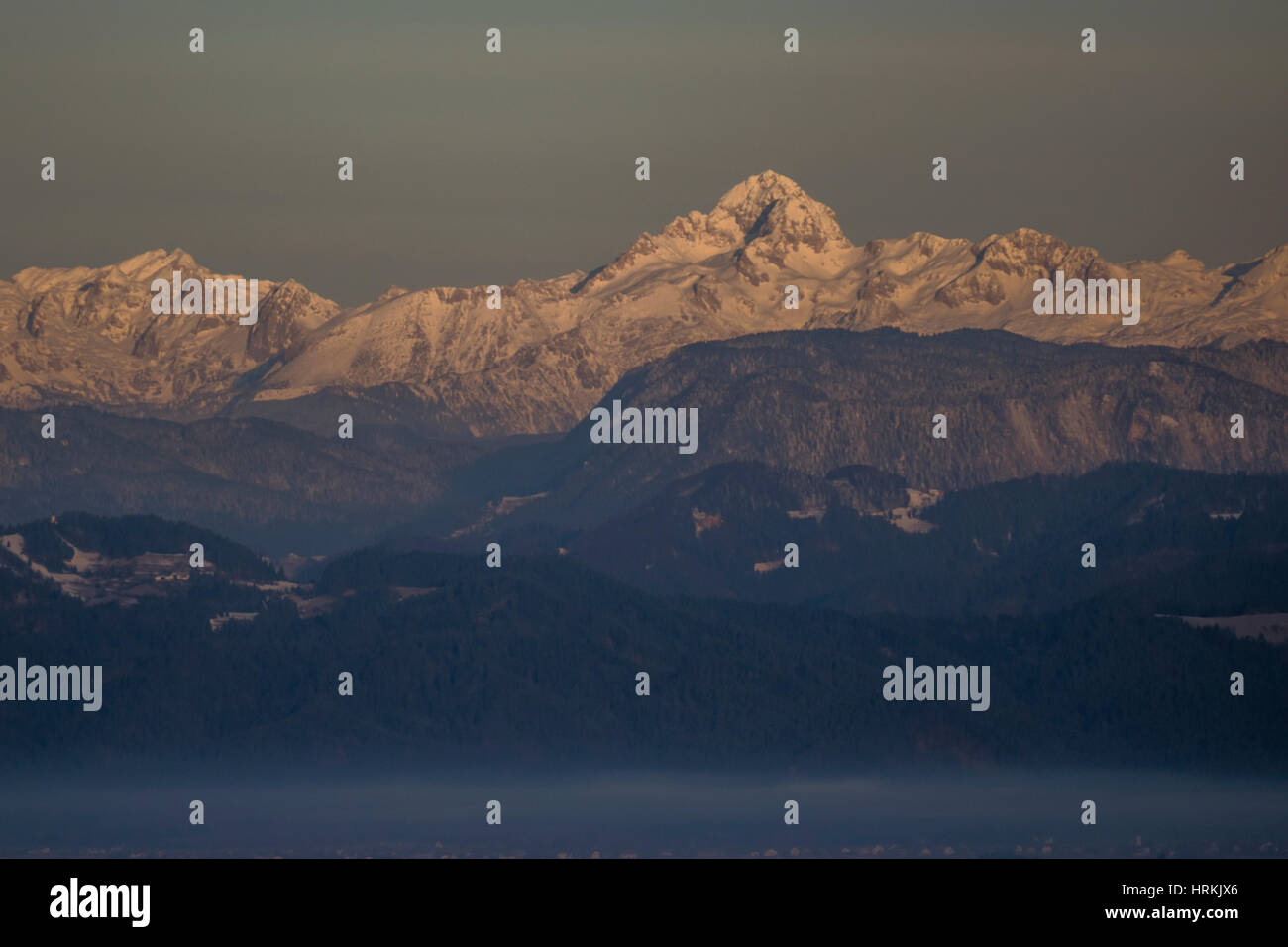 Cold winter morning in the mountains Stock Photo - Alamy