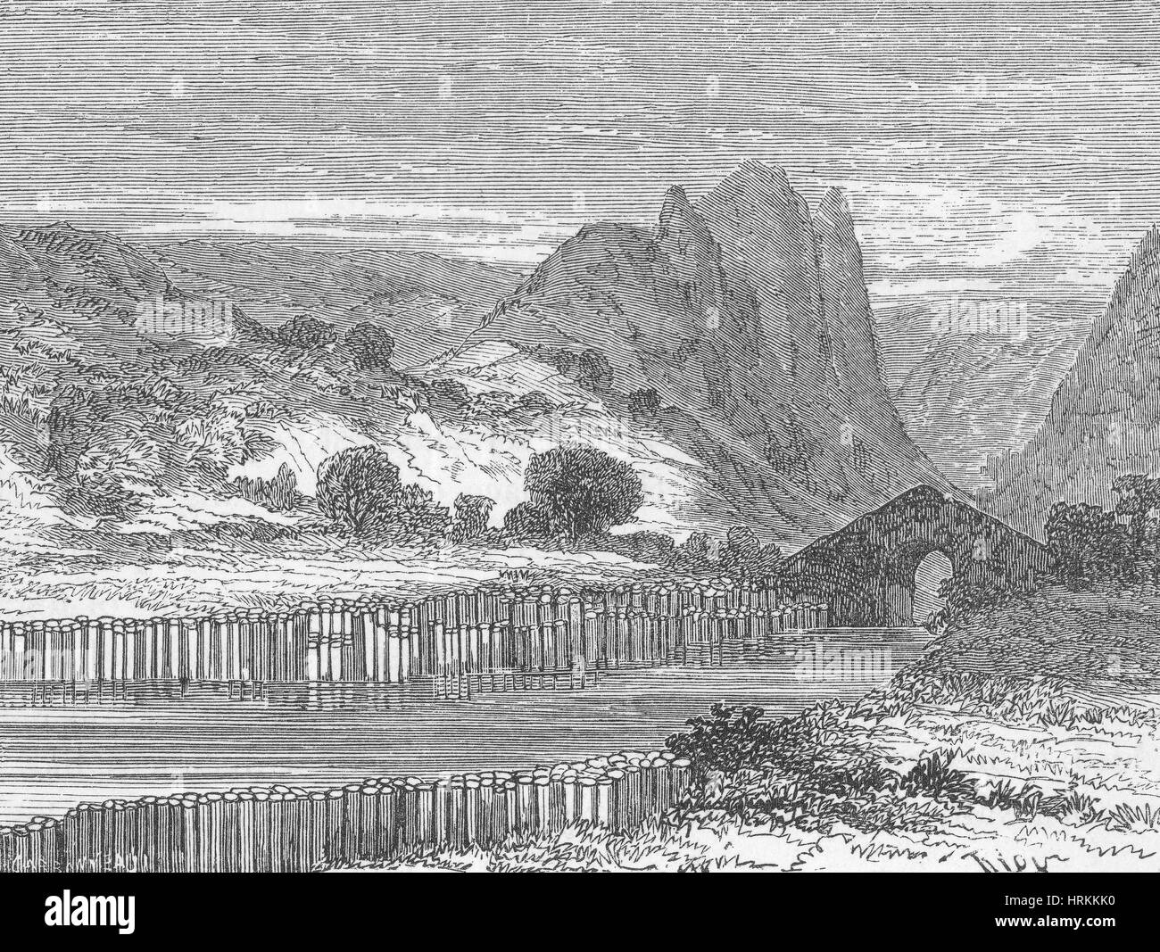 Volcanic basalt column Black and White Stock Photos & Images - Alamy