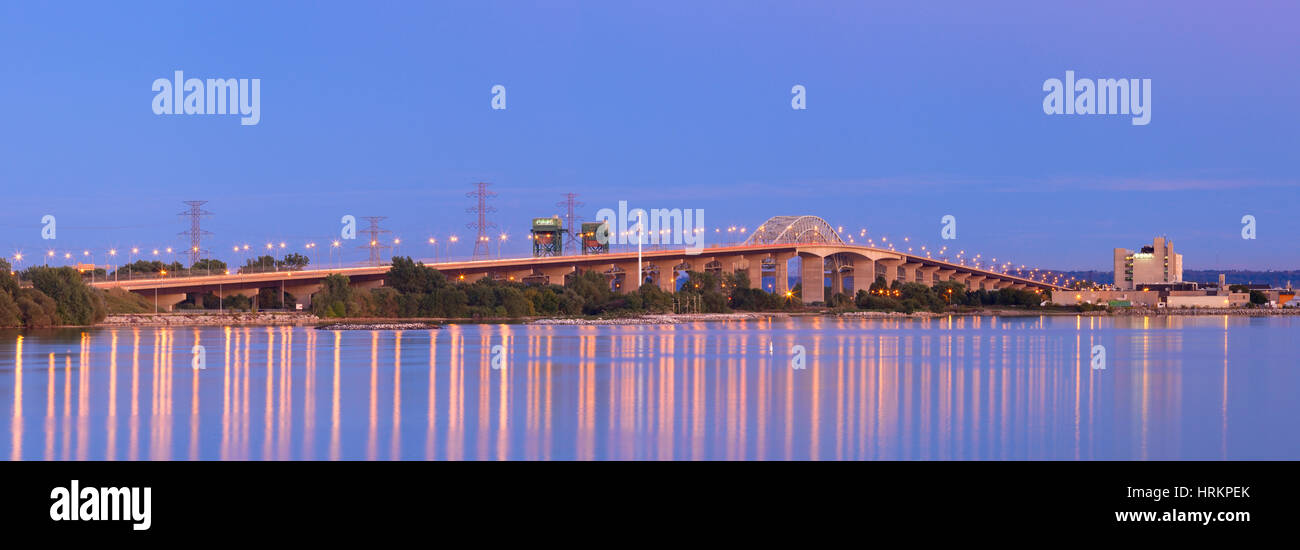 A panoramic image of the Burlington Bay James N. Allan Skyway ...