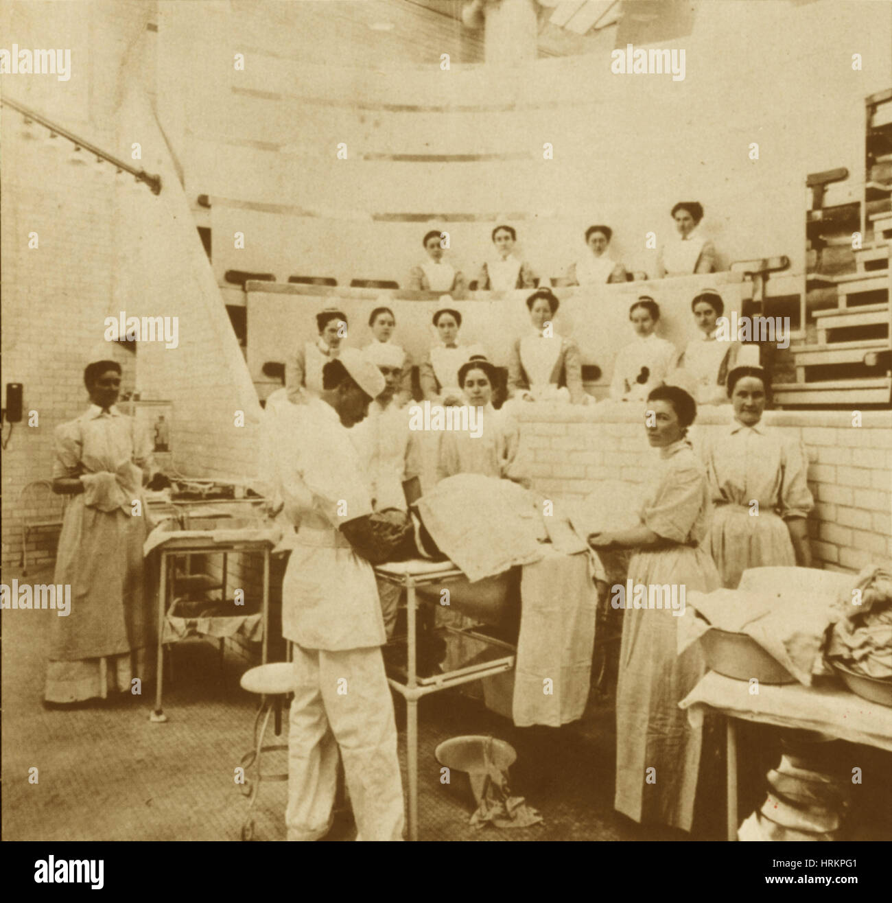 Nurses observing an operation, 1899 Stock Photo - Alamy