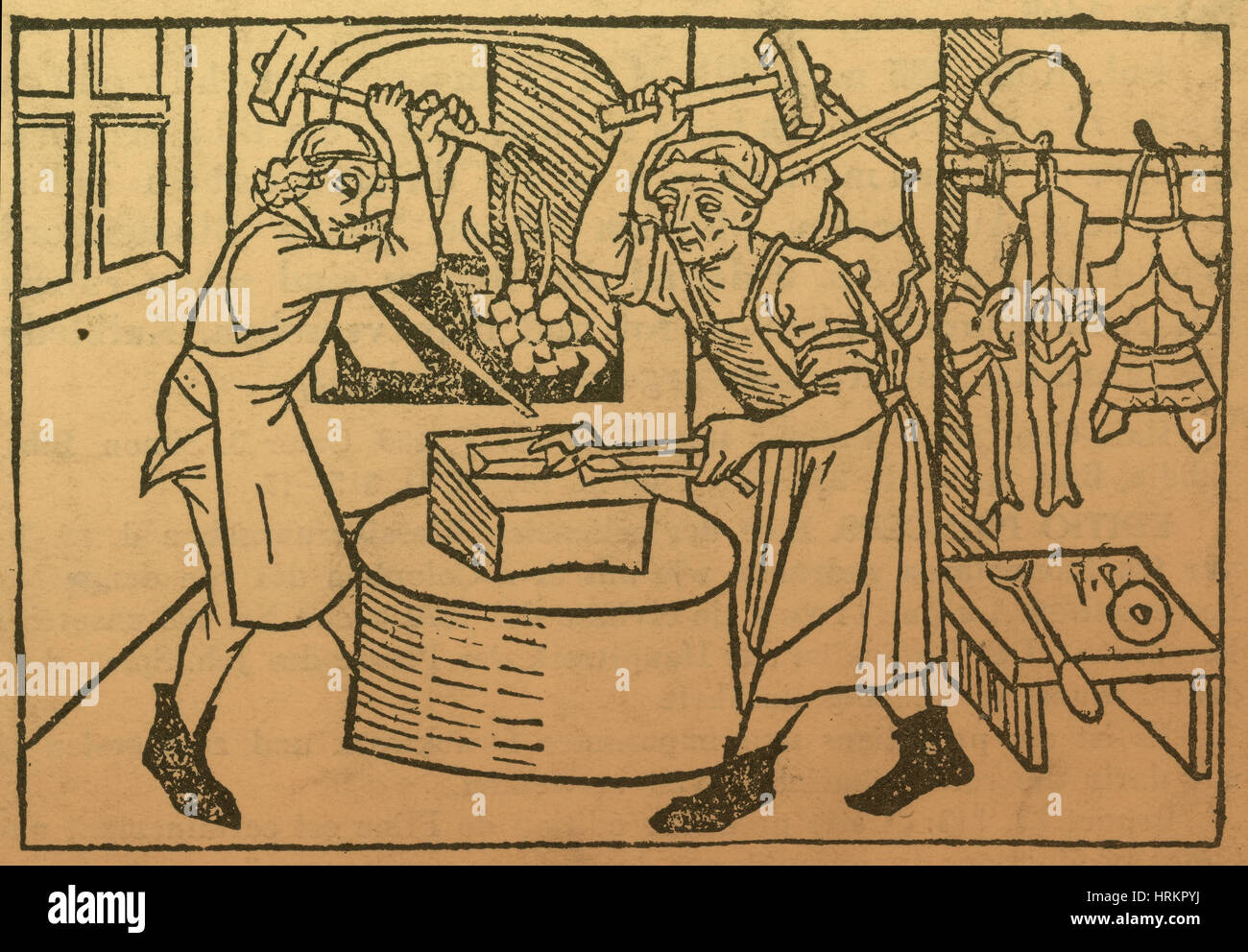 Blacksmiths, Medieval Tradesmen Stock Photo - Alamy