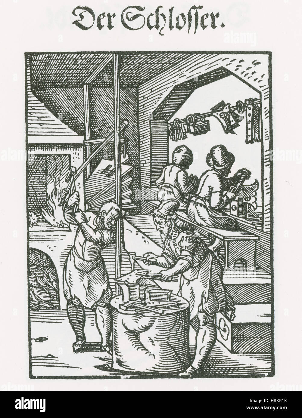 Locksmith, Medieval Tradesmen Stock Photo - Alamy