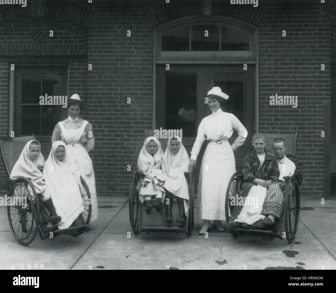 Children receiving sunshine therapy Stock Photo - Alamy