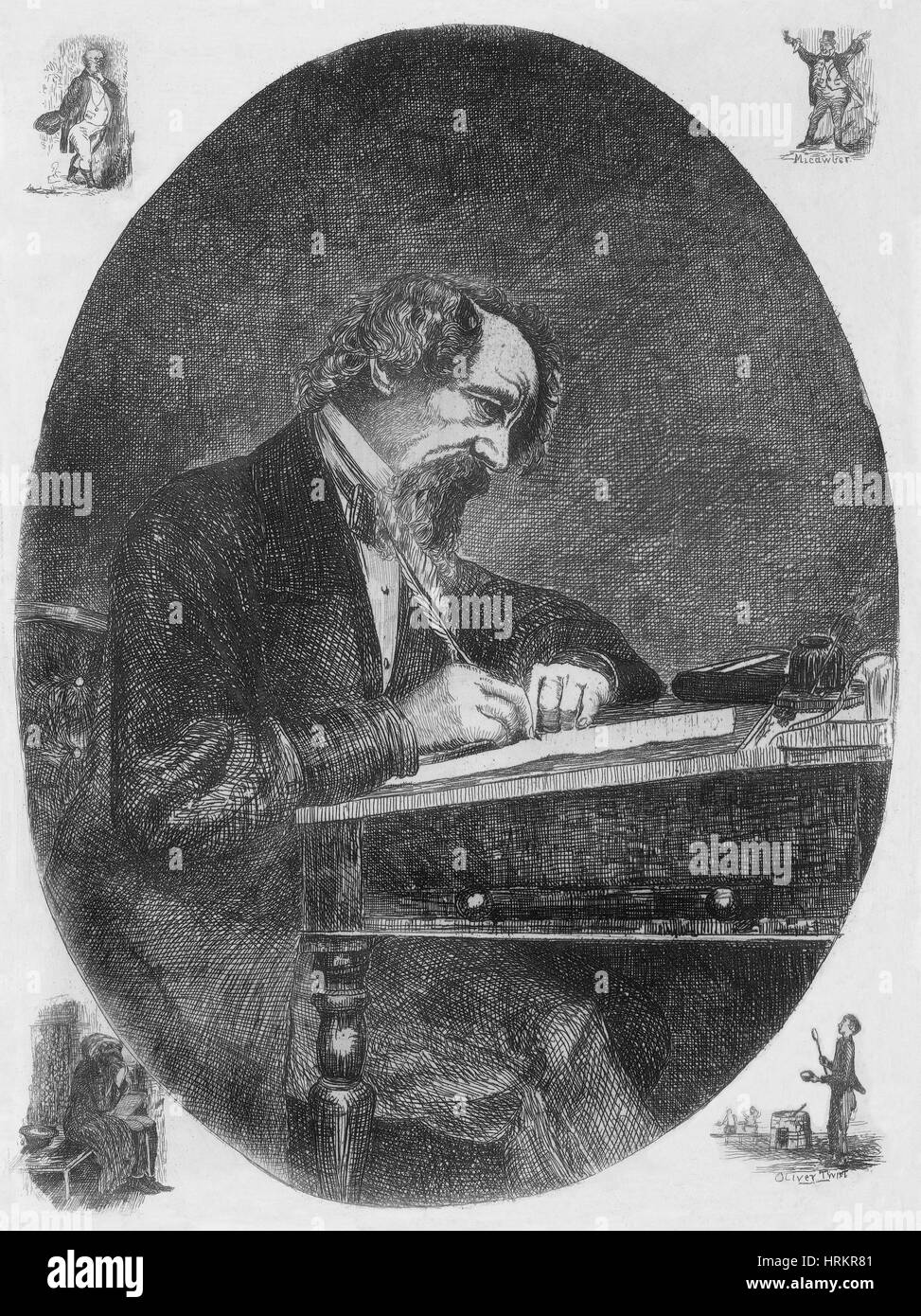 Drawing of charles dickens hi-res stock photography and images - Alamy
