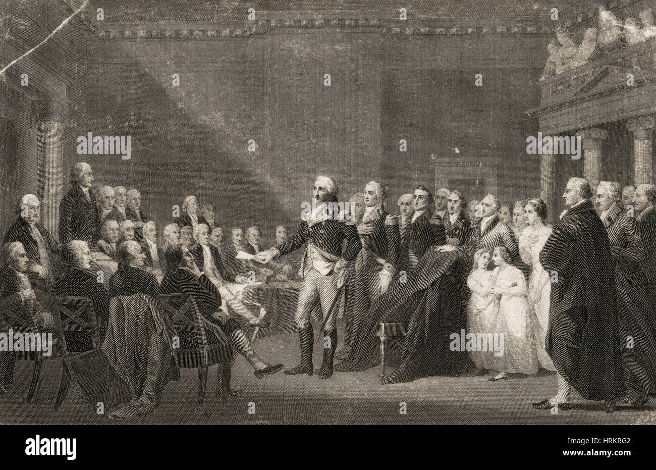 General george washington resigning his commission hi-res stock ...
