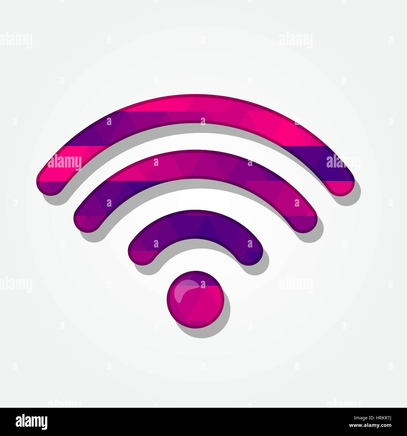 WiFi symbol with a colored triangles forming a gradient, purple to pink ...