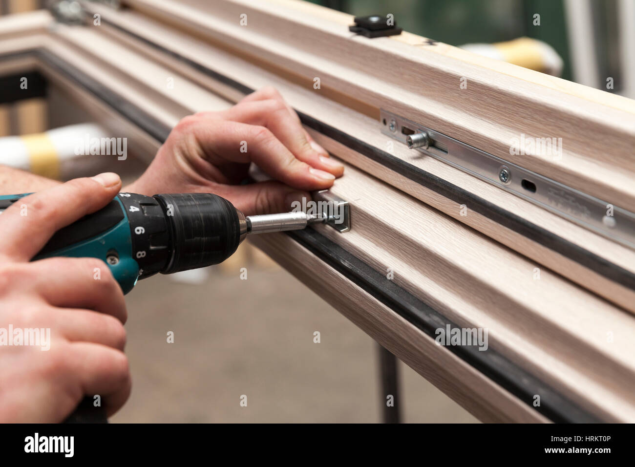 wooden window in carpenter workshop Stock Photo - Alamy
