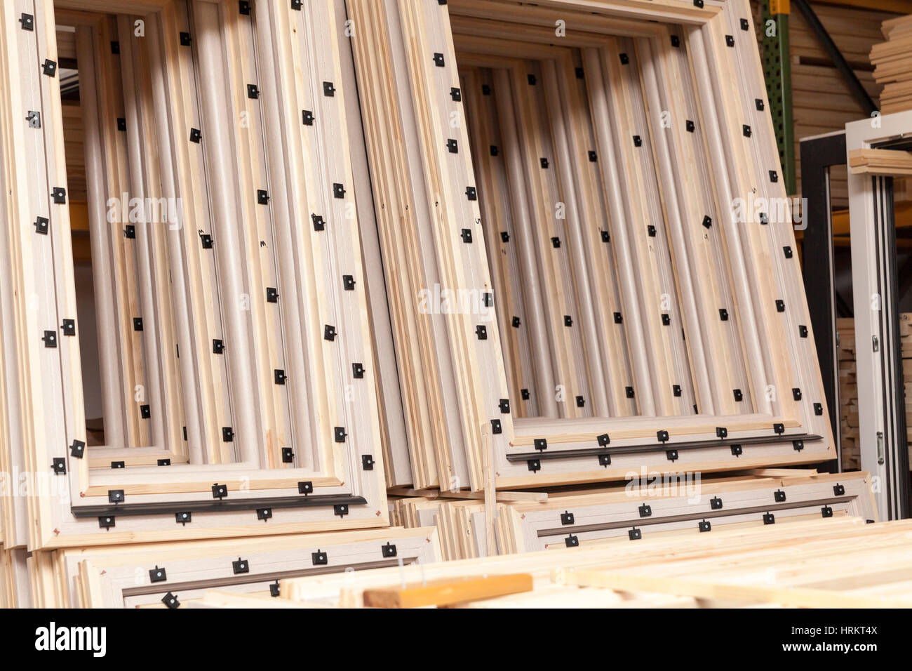 wooden window in carpenter workshop Stock Photo - Alamy