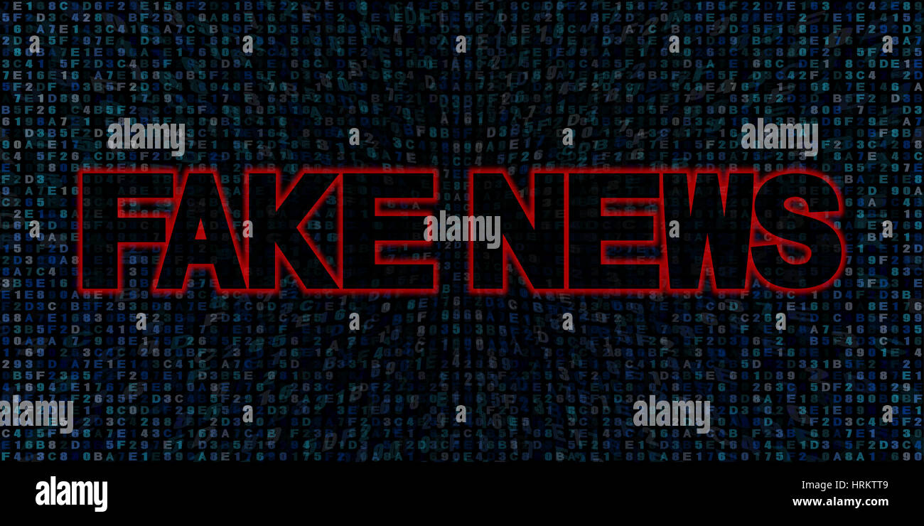 Fake News text on hex code illustration Stock Photo - Alamy
