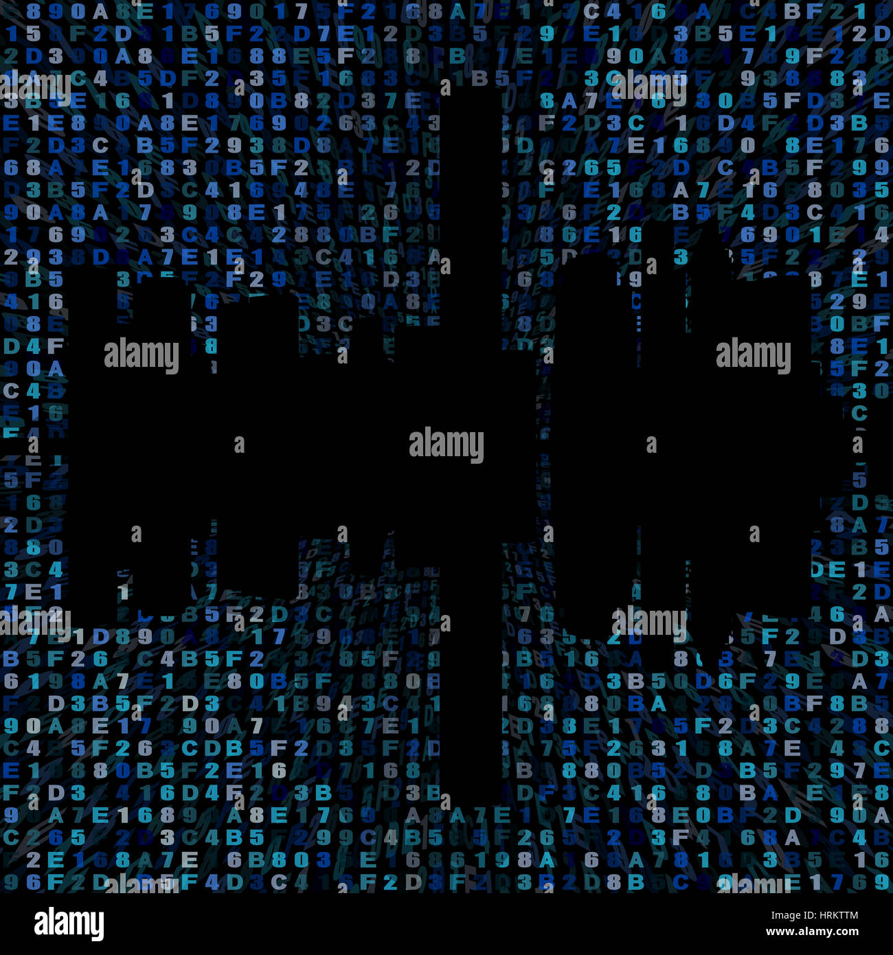 Houston skyline silhouette on hex code illustration Stock Photo - Alamy