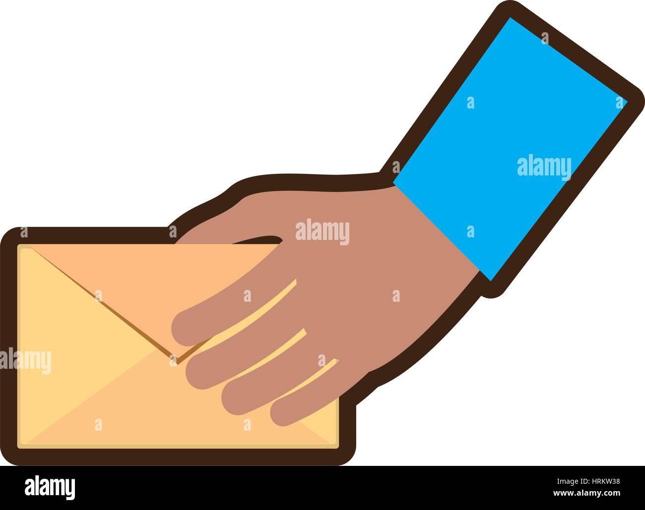 hand holding mail envelope courier Stock Vector Image & Art - Alamy
