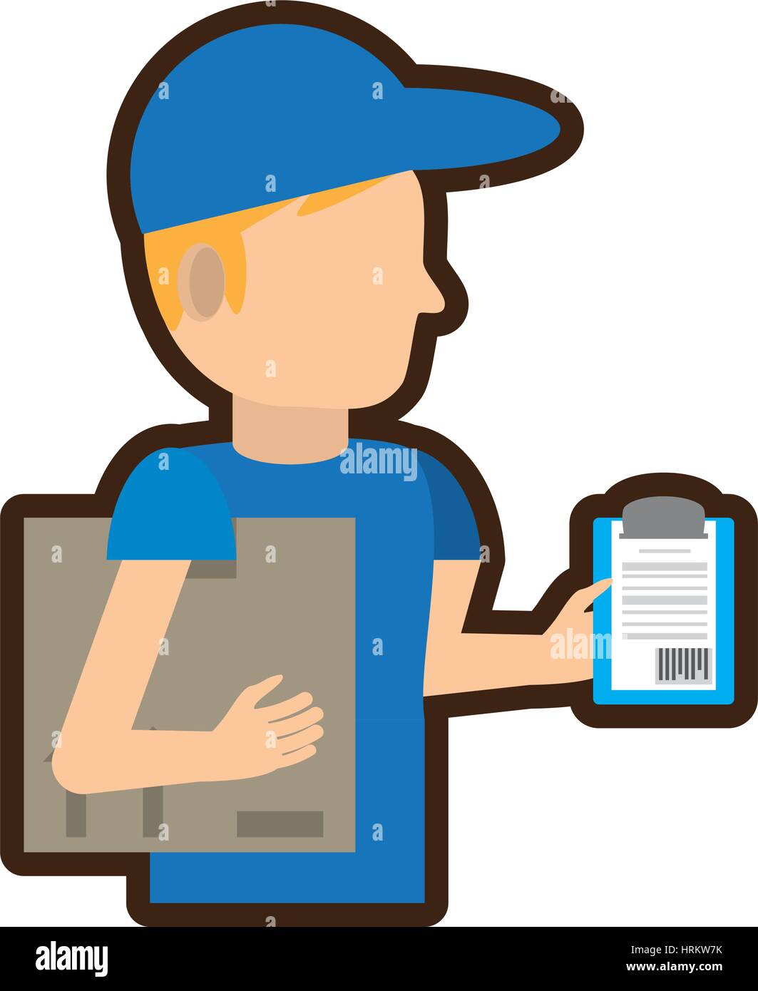 Woman signing delivery Stock Vector Images - Alamy