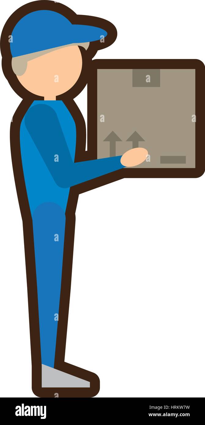 Mailman post box truck Stock Vector Images - Alamy