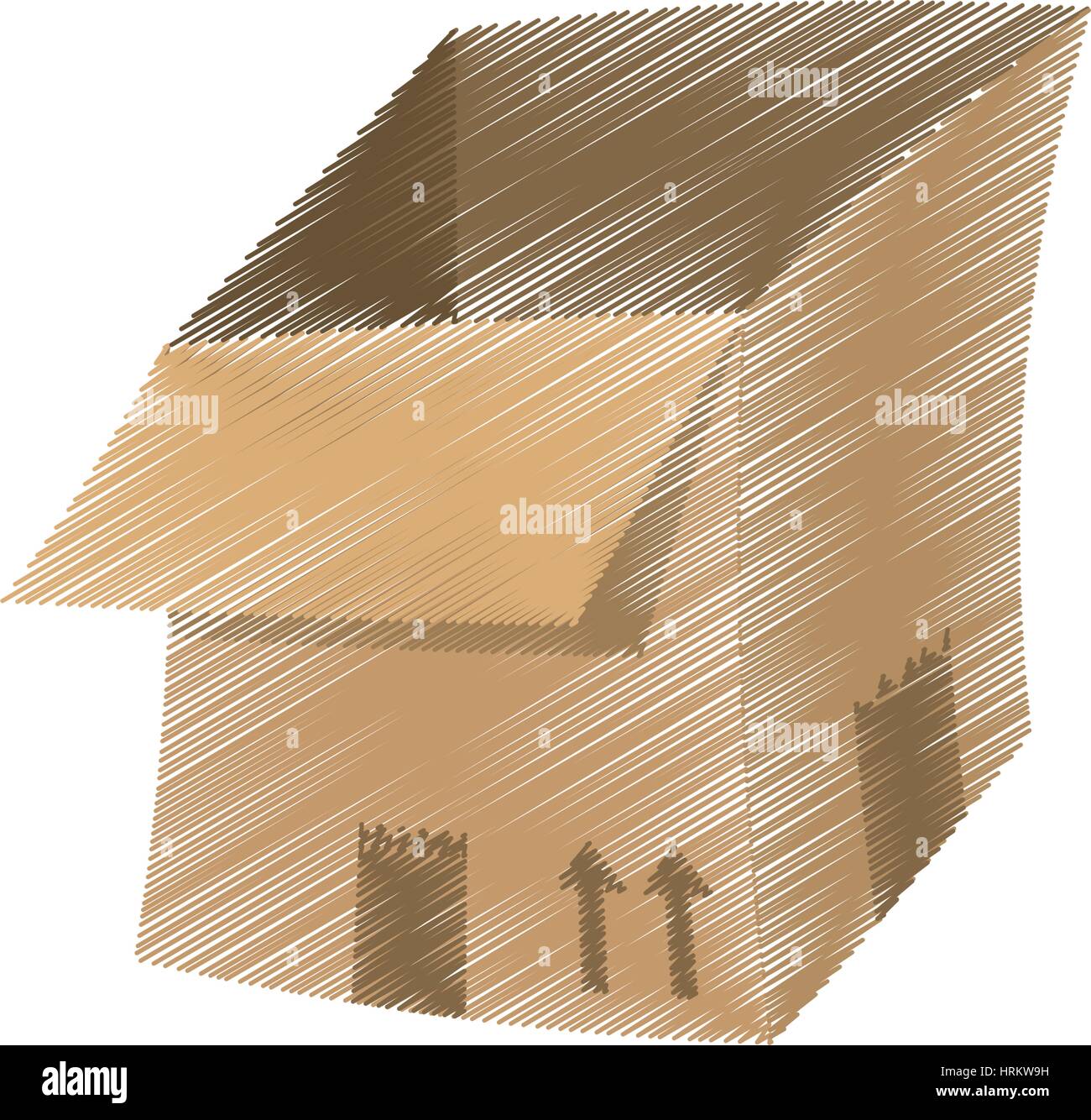 drawing open delivery box design Stock Vector Image & Art - Alamy